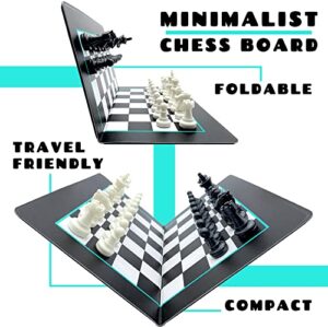 Madeful Travel Chess Set 10x10 Inch Magnet Chess Board with Staunton Pieces and Canvas Travel Bag - Strategy Board Game - Magnetic Chess Set