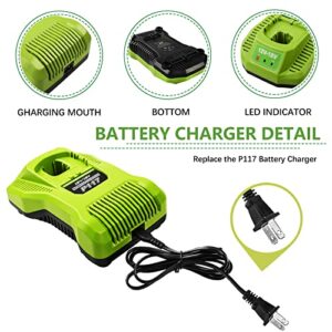 2Pack 3.0Ah Replacement for Ryobi 18V Battery and Charger Combo, Compatible with Ryobi ONE+ 18 Volt Battery and Charger P102 P103 P104 P105 P107 P108 P109 P190 P191 P122 Tools