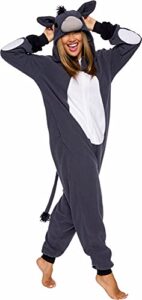 funziez! slim fit donkey one piece - plush adult animal costume jumpsuit