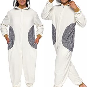 Funziez! Hedgehog Adult Onesie - Animal Halloween Costume - Plush Dalmatian One Piece Cosplay Suit for Adults, Women and Men