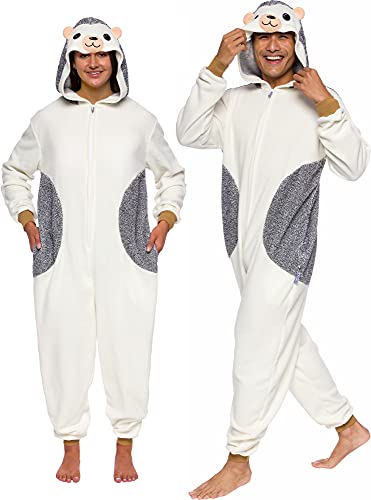 Funziez! Hedgehog Adult Onesie - Animal Halloween Costume - Plush Dalmatian One Piece Cosplay Suit for Adults, Women and Men