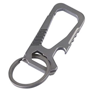 Mikacin Titanium Key Chain, Keychain with Bottle Opener, Carabiner Car Key Chains for Men and Women