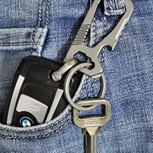 Mikacin Titanium Key Chain, Keychain with Bottle Opener, Carabiner Car Key Chains for Men and Women