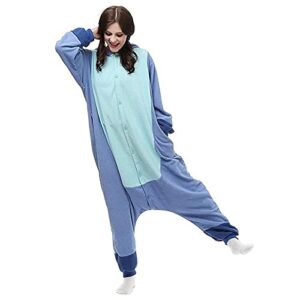 EunWow Unisex Adult Novelty One-Piece Cosplay Animal Pajamas Sleepwear Homewear Halloween for Women men L