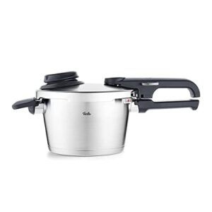 fissler vitavit premium pressure cooker with steamer insert - premium german construction - built to last for decades - safe & easy pressure cooker with glass lid - for all cooktops - 2.6 quarts