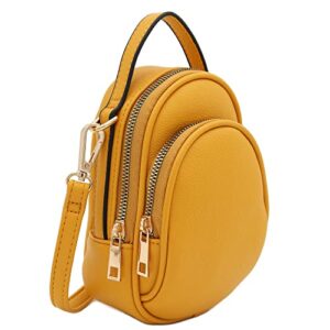 fashionpuzzle two compartment phone crossbody mini bag (mustard)