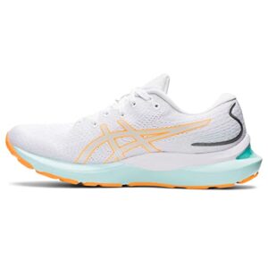 asics women's gel-cumulus 24 running shoes, 8.5, white/orange pop