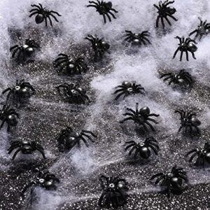 Halloween Plastic Bats Spiders, 200PCS Mini Bats and Fake Spiders for Halloween Decorations Creepy Scary Prank Toys Plastic Insect Toys Halloween Miniatures