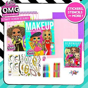 L.O.L. Surprise! O.M.G. Ultimate Fashion Designer by Horizon Group USA, Color & Create Outfits & Make-Up Looks for The O.M.G. Sisters, Includes 2 Sketchbooks, 5 Surprises, Stickers, Stencils & More