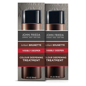 john frieda brilliant brunette hair color deepening treatment, for cocoa infused, darker color, 4 oz, with evening primrose oil (pack of 2)