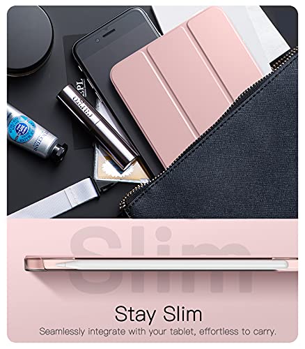 TiMOVO Case for New iPad Mini 6th Generation, iPad Mini 6 Case(8.3-inch, 2021), [Support Touch ID & Apple Pencil Charging] Slim Translucent Frosted Hard Back Cover with Auto Wake/Sleep - Rose Gold