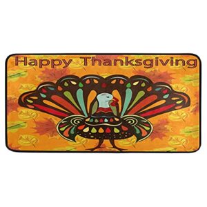 bolaz doormat area rug mat happy thanksgiving beautiful colorful ethnic turkey bird autumn for bedroom front door kitchen indoors home decors