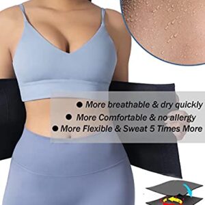 TELALEO Neoprene Waist Trainer for Women - Slimming Body Shaper - 2 Hot Waist Trimmer Cincher Sweat Belt - Tummy Control Corset Girdle Deep Black Medium02