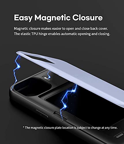 GOOSPERY Magnetic Door Bumper Compatible with iPhone 13 Case, Card Holder Wallet Case, Easy Magnet Auto Closing Protective Dual Layer Sturdy Phone Back Cover, Lilac Purple