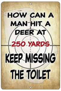 rogue river tactical funny hunting metal tin sign wall decor man cave bar bathroom hit a deer sign