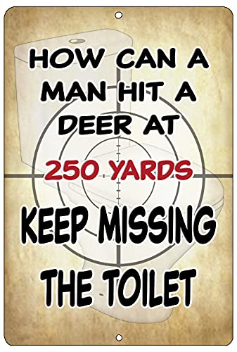 Rogue River Tactical Funny Hunting Metal Tin Sign Wall Decor Man Cave Bar Bathroom Hit a Deer Sign