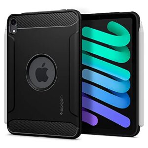 spigen rugged armor designed for ipad mini 6 case/ipad mini 6th generation case 8.3 inch cover (2021) - matte black