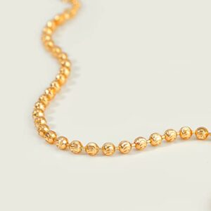 MEVECCO Gold Beaded Bracelets,18K Gold Plated Handmade Minimalist Stackable Thin Bracelets Round Balls Chain Dainty Bracelet for Women