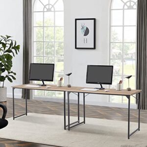 PayLessHere Computer Desk 47'', Modern Writing Desk, Simple Study Table, Industrial Office Desk, Sturdy Laptop Table for Home Office, Nature