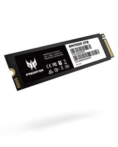 acer predator gm7000 2tb nvme gaming ssd - m.2 2280 pcie gen4 (16 gb/s) x 4, 3d tlc nand pc internal solid state hard drive with ddr4 dram cache up to 7400 mb/s - bl.9bwwr.106