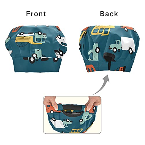 Kids Apron Chef Hat Set for Boys Car Childish Truck Waterproof with Pockets Painting Cooking 3-6