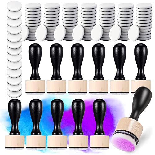 Mini Ink Blending Tools Bulk (12 Pack) and Mini Ink Blending Foam Replacements (100 Pack) for Stamp Ink Distressing, Blending, Alcohol Ink, Dabber Tool Applicator and More