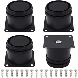 weideer 4-pack 2 inch stainless steel furniture legs cabinet adjustable round kitchen feet for diy furniture+16pcs screw (black 50x50mm)