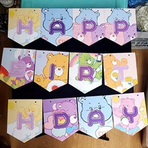 COMBO 19PC CAREBEAR BEAR INCLUDES 10FT 13PC XL SQUARE BANNER + 6PC HANGING SWIRLS PARTY SUPPLIES DECORATIONS THEME FAVOR IDEA FUN CELEBRATION HAPPY BIRTHDAY GIFT CENTERPIECE