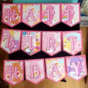 COMBO 19PC CAREBEAR BEAR INCLUDES 10FT 13PC XL SQUARE BANNER + 6PC HANGING SWIRLS PARTY SUPPLIES DECORATIONS THEME FAVOR IDEA FUN CELEBRATION HAPPY BIRTHDAY GIFT CENTERPIECE