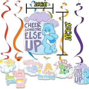 COMBO 19PC CAREBEAR BEAR INCLUDES 10FT 13PC XL SQUARE BANNER + 6PC HANGING SWIRLS PARTY SUPPLIES DECORATIONS THEME FAVOR IDEA FUN CELEBRATION HAPPY BIRTHDAY GIFT CENTERPIECE