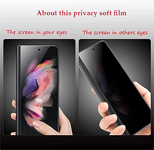 Treonca For Samsung Galaxy Z Fold 3 5G Privacy Screen Protector Anti-Peeping Nano Soft Film Outer Screen+Inner Screen Anti-Peeping Soft film Anti-Spy Protective Film