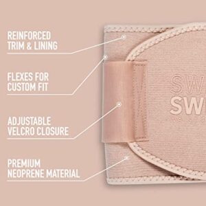 Sweet Sweat Toned Waist Trimmer for Women and Men | Premium Waist Trainer Belt to 'Tone' Your Stomach Area (Stone, Medium)