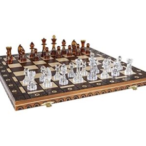 Chess and games shop Muba Amber 6EF Handmade Wooden Chess Set 21 Inch Board with Chessmen- Storage Box to Store All The Pieces