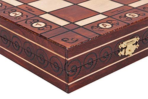 Chess and games shop Muba Amber 6EF Handmade Wooden Chess Set 21 Inch Board with Chessmen- Storage Box to Store All The Pieces