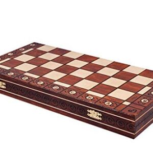 Chess and games shop Muba Amber 6EF Handmade Wooden Chess Set 21 Inch Board with Chessmen- Storage Box to Store All The Pieces