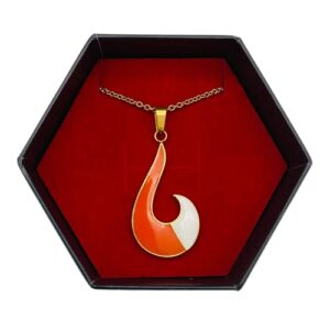 ZAG STORE -female Miraculous Ladybug - Rena Rouge Fox Necklace, Gold White Ornage