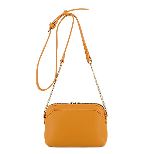 V+BENIE Tassel Small Crossbody Bag with Chain Strap Small Purse Handbags for Women, Mustard