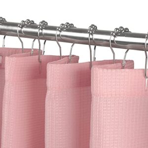 pretty house water resistant light-weight shower curtain, waffle weave; spa, hotel quality premium bathroom shower curtains; machine washable; 72 x 72 inch blush curtain