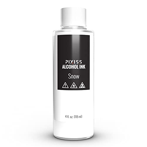 White and Black Alcohol Ink for Resin - Alcohol Ink Black Onyx and White Snow Colors 4-Ounce for Epoxy Resin, Tumblers, Resin Art, Alcohol Ink Paper, 3 Pixiss Needle Tip Applicator Bottles and Funnel