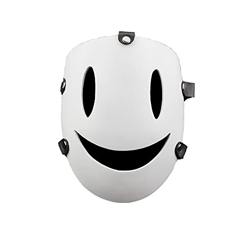 UIZPR Halloween Party Anime white Smile Mask Cosplay Costume Props Resin Masks adult size (White)