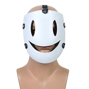 UIZPR Halloween Party Anime white Smile Mask Cosplay Costume Props Resin Masks adult size (White)