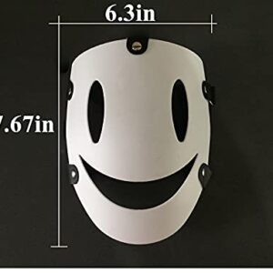 UIZPR Halloween Party Anime white Smile Mask Cosplay Costume Props Resin Masks adult size (White)