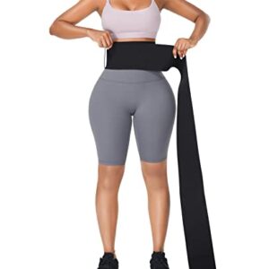 FeelinGirl Waist Trainer for Women Snatch Bandage Tummy Wrap Plus Size Workout Waist Trimmer for Gym Sport Bandage Wrap