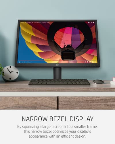 HP V223ve FHD Monitor, 1080p VA Display,75Hz Refresh Rate, 21.5-inch Computer Screen,TÜV certified Low Blue Light Mode, Ergonomic Tilt,3000:1 Contrast Ratio,HDMI & VGA Ports,VESA Mounting (2021),Black