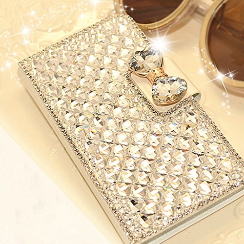 Bonitec Compatible with iPhone 13 Wallet Case for Women Luxury Cute Shiny Bling Glitter Bowknot Crystal Diamond Rhinestone Wallet Flip Stand Kickstand Protective Full Body Cover with Card Slot