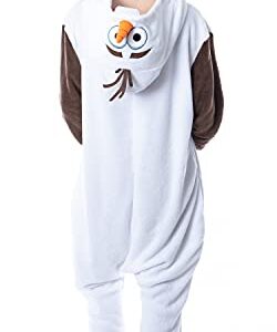 Disney Frozen Adult Olaf Kigurumi Costume Union Suit Pajama For Men Women (L/XL) White