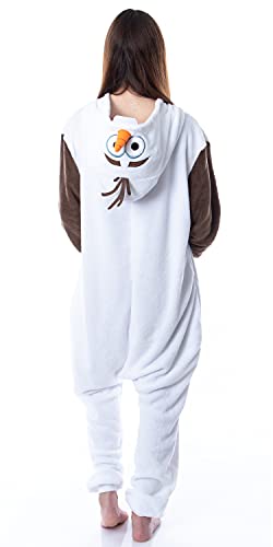 Disney Frozen Adult Olaf Kigurumi Costume Union Suit Pajama For Men Women (L/XL) White