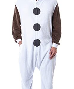 Disney Frozen Adult Olaf Kigurumi Costume Union Suit Pajama For Men Women (L/XL) White