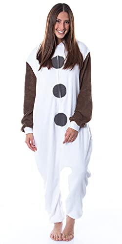 Disney Frozen Adult Olaf Kigurumi Costume Union Suit Pajama For Men Women (L/XL) White