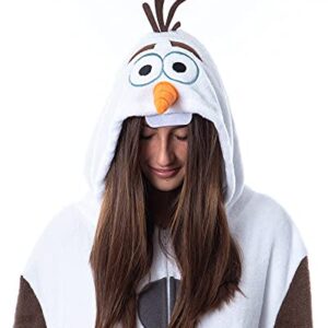 Disney Frozen Adult Olaf Kigurumi Costume Union Suit Pajama For Men Women (L/XL) White